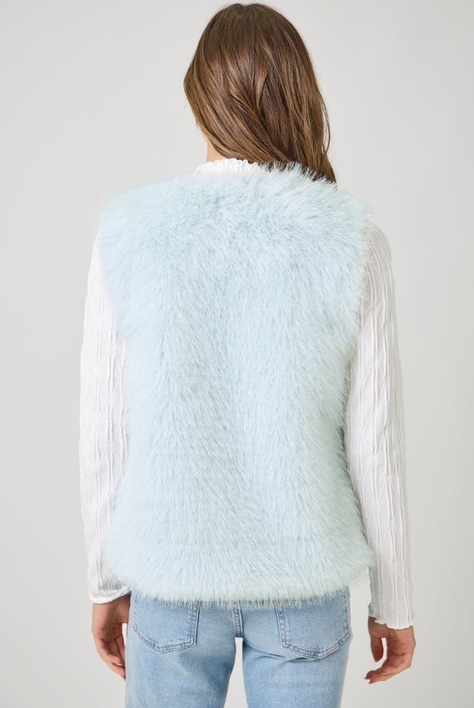 Shimmer Breezy Blue Fur Vest – Botanica Modern Market